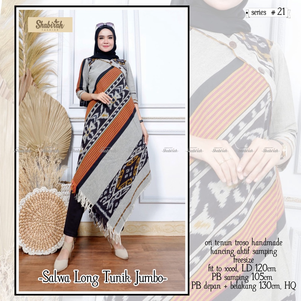 Jual Batik Long Tunik Asimetris by Butik Batik Solo bahan Tenun kode ...