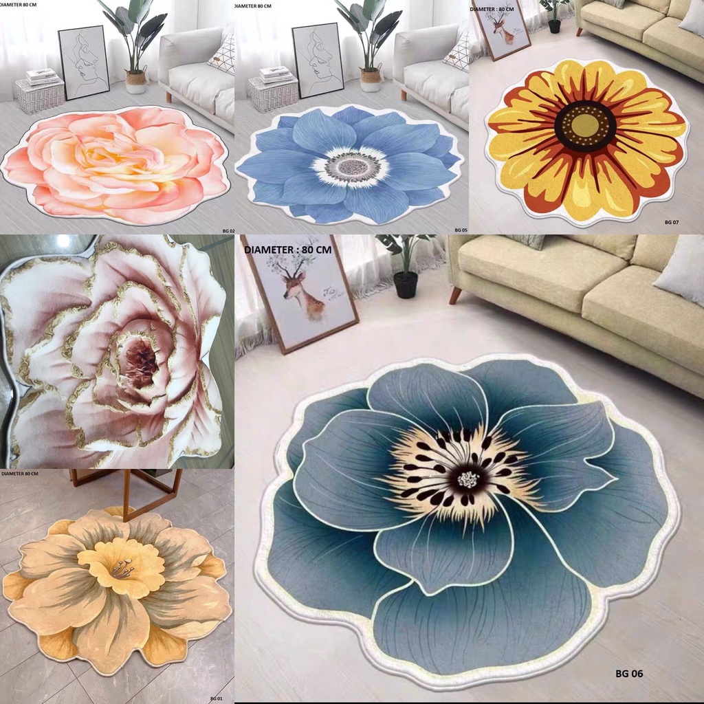Jual KARPET LANTAI BULU LEMBUT/ KARPET MOTIF BUNGA/ KARPET MODERN ...