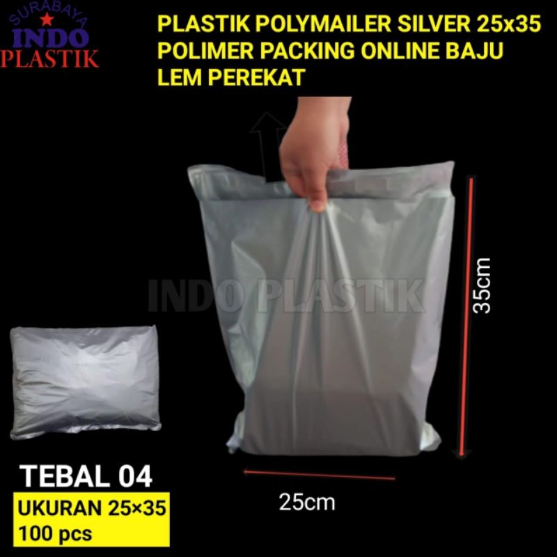 Jual PLASTIK PACKING ONLINE SILVER DENGAN SEAL PEREKAT 25x35CM PLASTIK ...