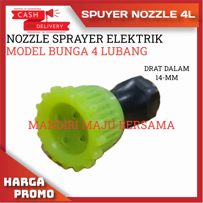 Jual Nozzle plastik bunga 4 lubang titik mata sprayer elektrik - Lurus ...