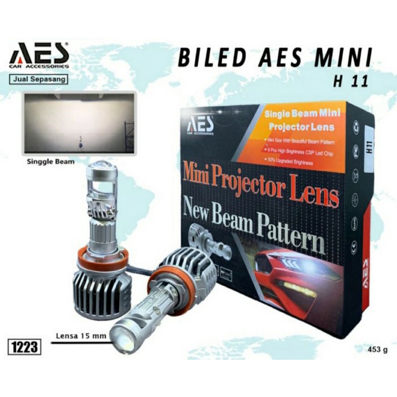Jual BILED AES LASER MINI H11 H7 9005 9006 New Beam Patern Merk AES ...