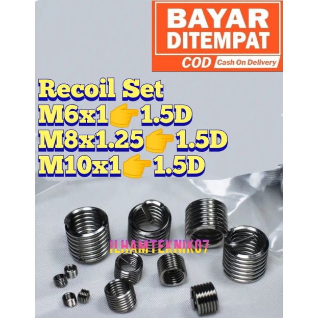 Jual RECOIL.HELICOIL.VERBOS PENGGANTI DRAT RUSAK DRAT BAUT 10 12 14 ISI ...