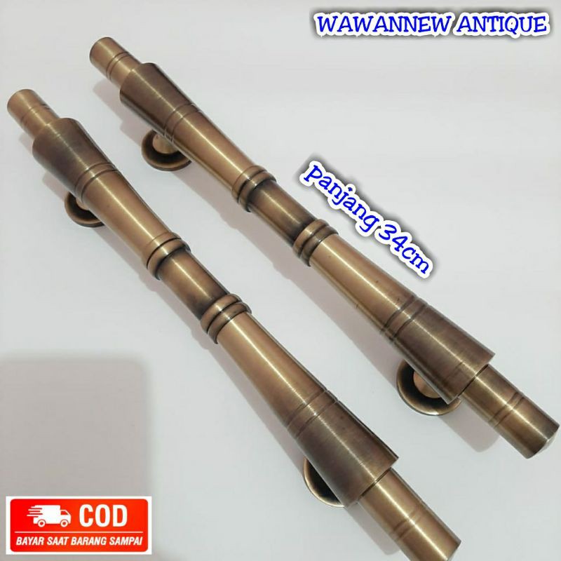 Jual Handle Pintu / Gagang Pintu Rumah Pagar Kuningan Motif Bambu Antik ...