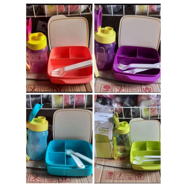 Jual lolly tup tupperware + eco bottle + cutlery set | Shopee Indonesia