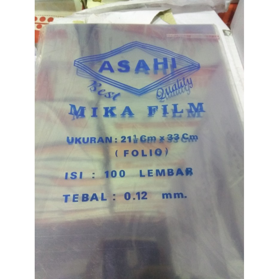 Jual Limited! Mika Jilid Film Asahi Folio/a4 Bening 0.12mm (100 Lembar) | Shopee Indonesia
