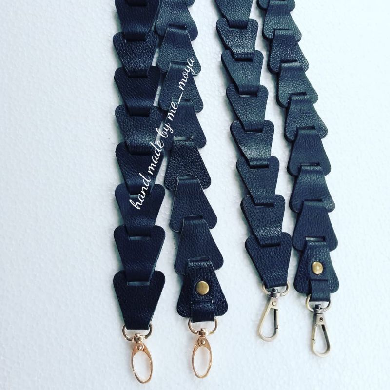 Jual tali tas kulit asli trapezoid /oktagon /holey /cakra /segitiga ...