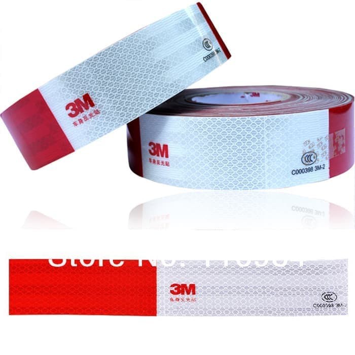 Jual 3M Sticker Safety Reflective Merah Putih Luminasi Warning Sign ...
