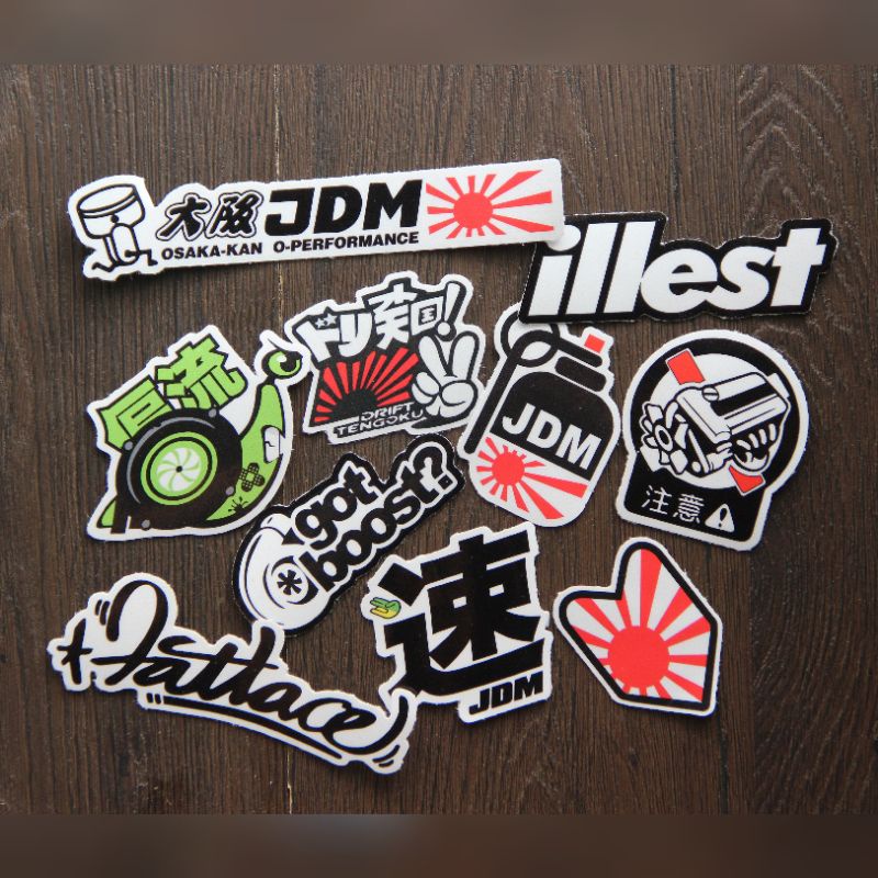 Jual STICKER PACK Motor waterproof JDM CAR /suspension/tulisan jepang ...