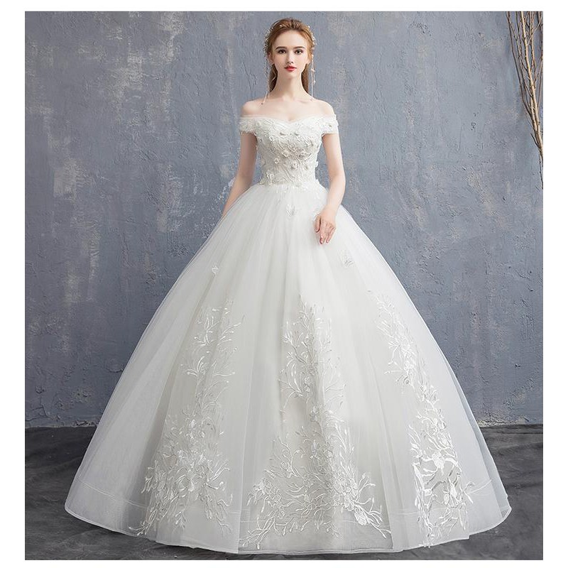 Jual Gaun Pengantin 1910038 Putih Sabrina Wedding Dress Gown | Shopee ...
