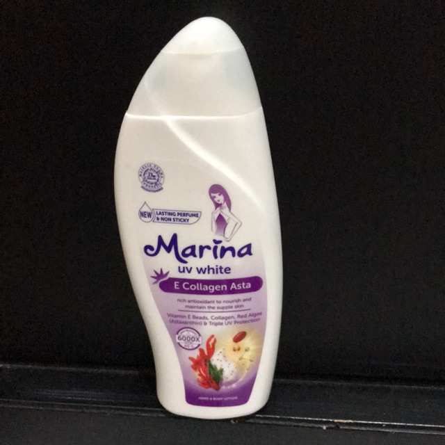 Jual MARINA E COLLAGEN UV WHITE ASTA HAND AND BODY LOTION (185ml/1pcs) | Shopee Indonesia