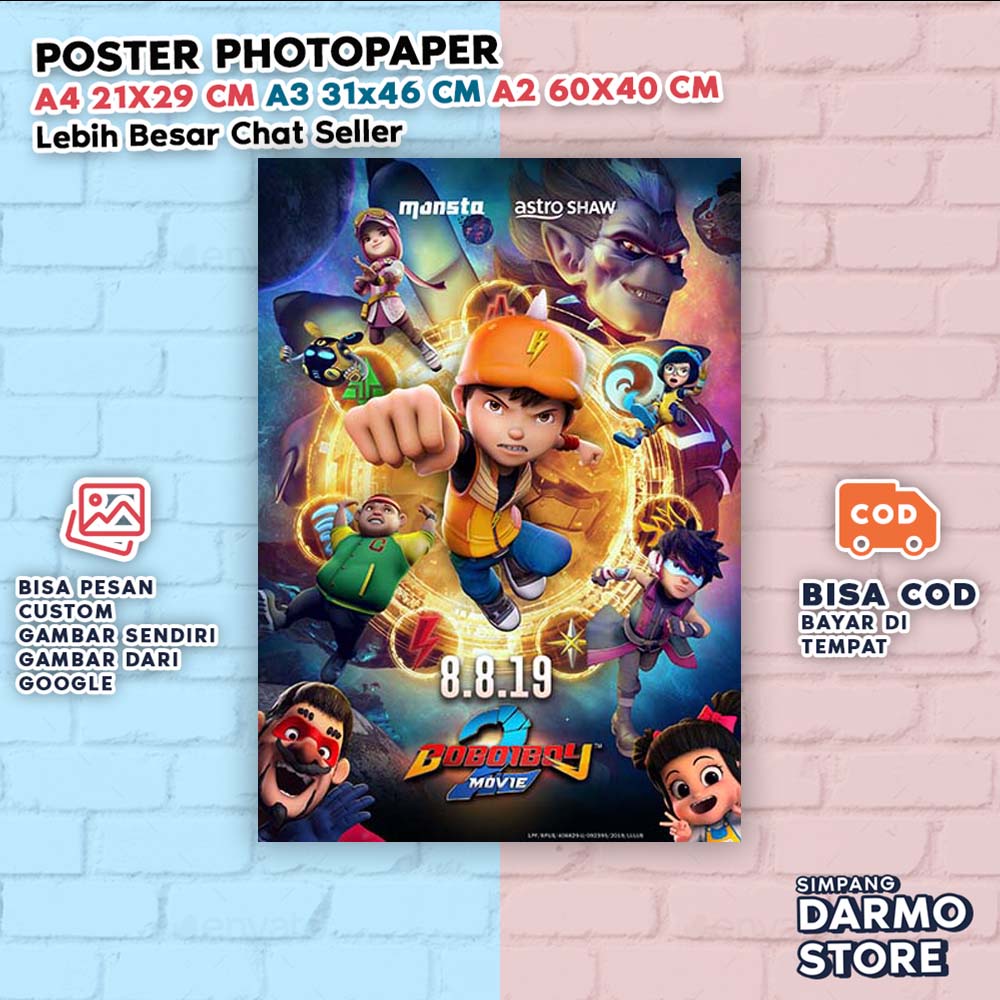 Jual Poster Boboiboy Kartun Hiasan Dinding Anak Yaya Fang Bora Gopal ...