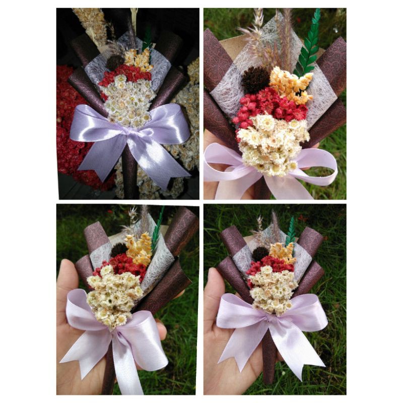 Jual MINI BUKET BUNGA KERING- BUKET MINI EDELWEISS - UKURAN 15 x 8 cm ...