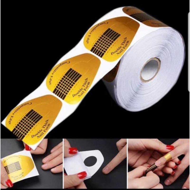 Jual NAIL FORM ROLL CETAKAN KUKU EXTENSION 500 PCS | Shopee Indonesia