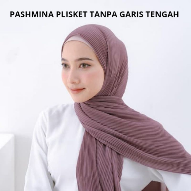 Jual PASHMINA PLISKET PREMIUM (TANPA GARIS TENGAH) | Shopee Indonesia
