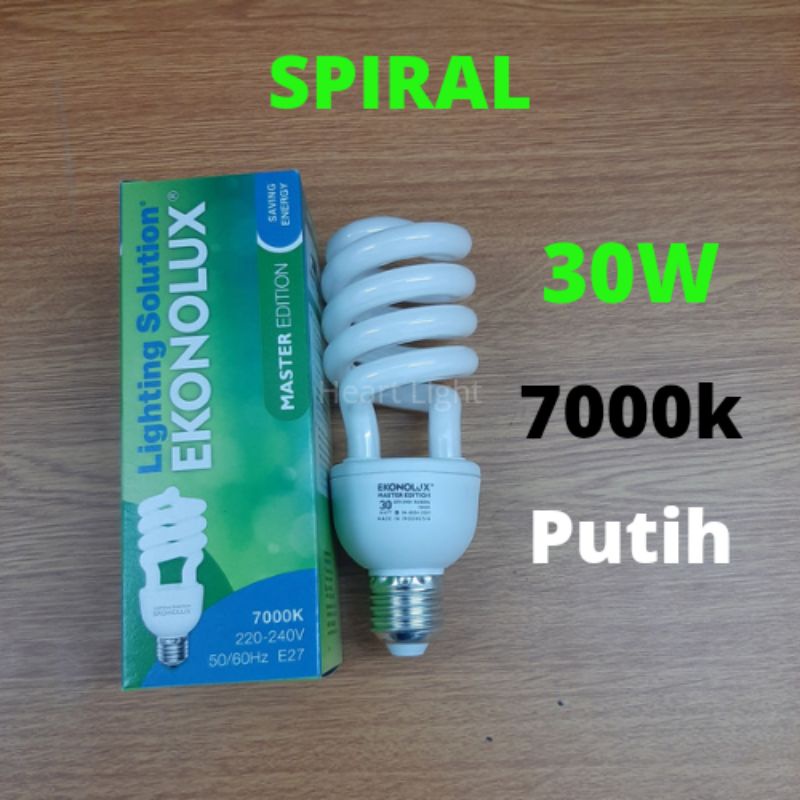 Jual Lampu spiral ekonolux master edition 30watt putih 7000k/lampu spiral 30w putih daylight ...