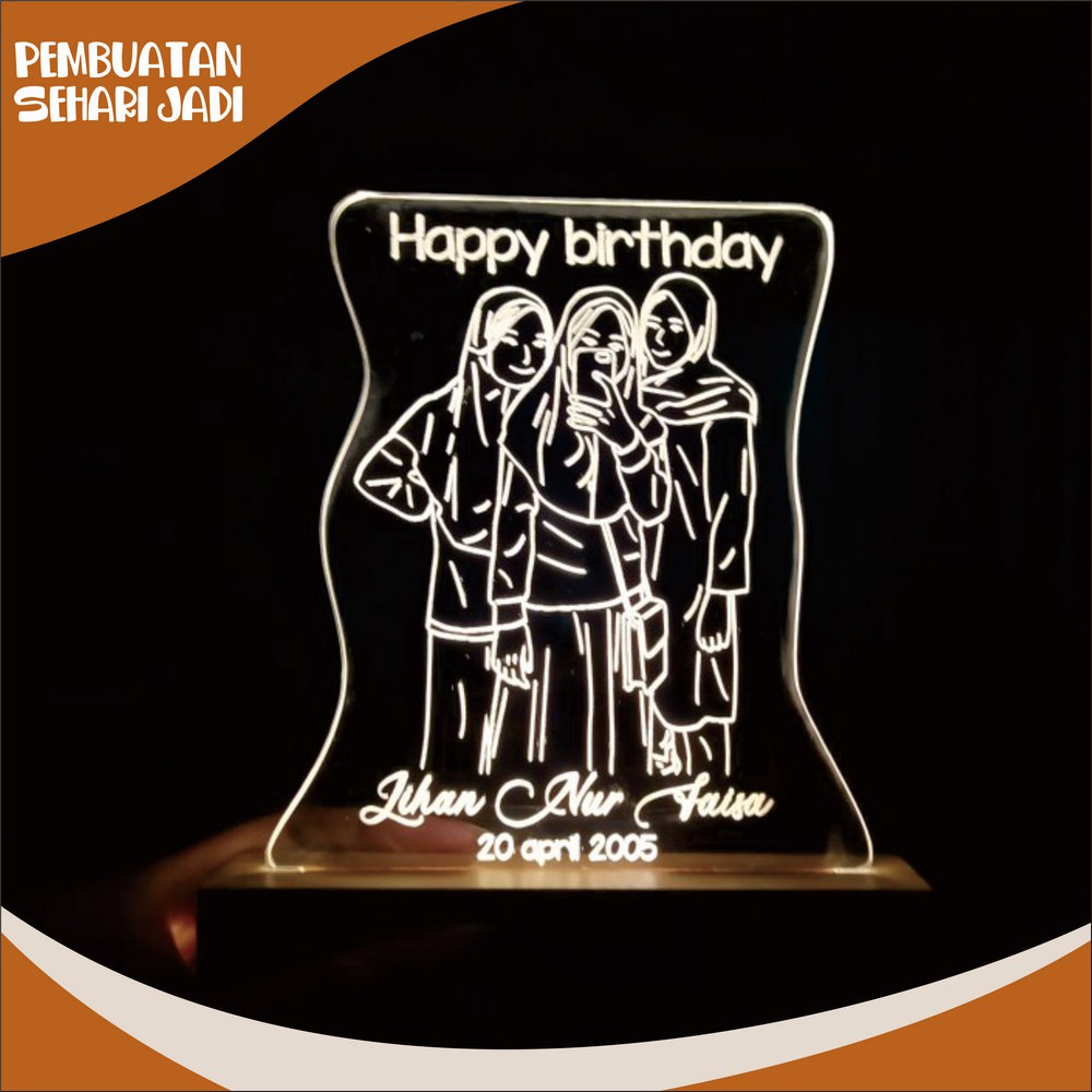 Jual Lampu Hias Acrylic Desain Custom Lampu Tidur Akrilik Custom Lampu ...