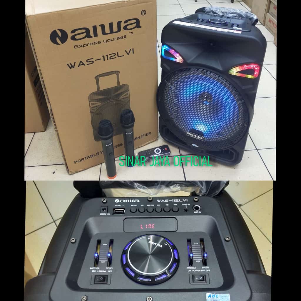 Jual AIWA WAS 112LVI SPEAKER AKTIF PORTABLE 12 INCH ORIGINAL | Shopee ...