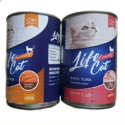 Jual Pakan LIFECAT KITTEN KALENG 400gr Life Cat Tuna Salmon Basah Wet ...