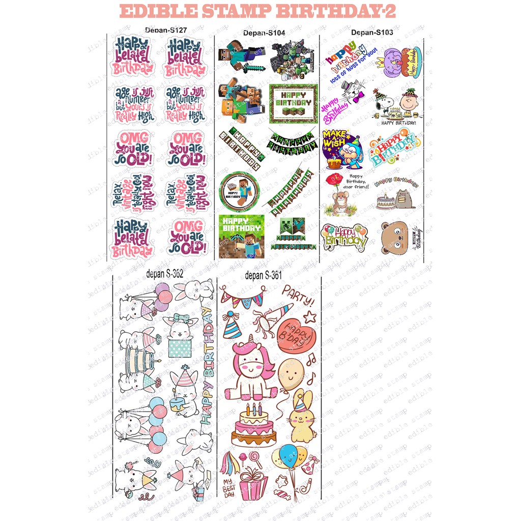 Jual Edible Stamp Stiker Makanan Edible Stiker Edible Image Edible ...