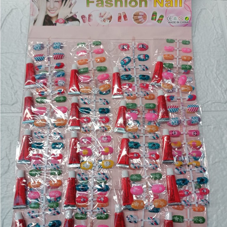 Jual Mainan Anak Kuku Palsu Sachet ( Per Pack isi 20 Set Kuku Palsu ...