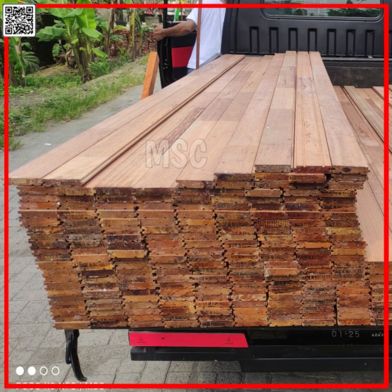 Jual Papan Dinding Plafon Kayu Lumbersering Kayu Kruing Oven Sisa ...