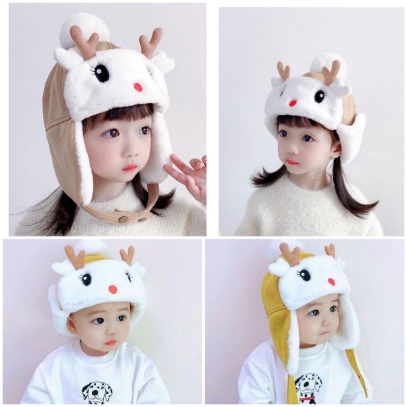 Jual Topi Kupluk Bulu Anak Hangat Penutup Telinga Rusa Premium | Shopee ...