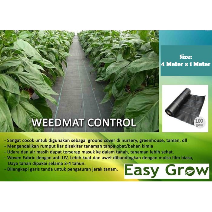 Jual Weedmat Lebar 4 Meter Control Easy Grow Terpal Green House Meteran ...
