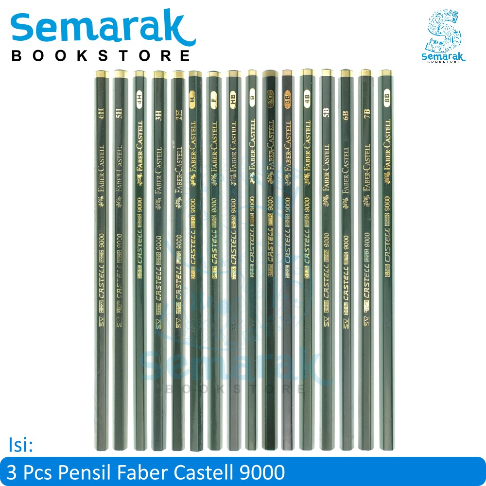 Jual Faber Castell Castell 9000 Pensil 8B/7B/6B/5B/4B/3B/2B/B/HB/F/H/2H ...