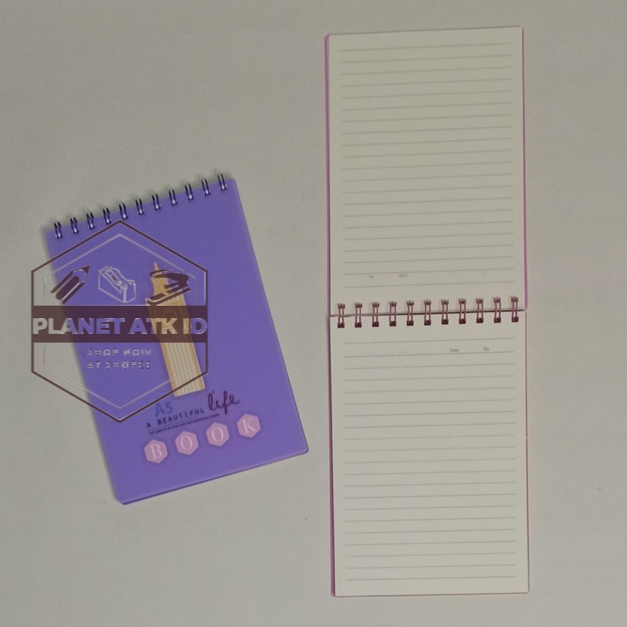 Jual Notebook Spiral A5-80Lbr/Buku Spiral/Catatan/Ring Book/Diary/Notes ...