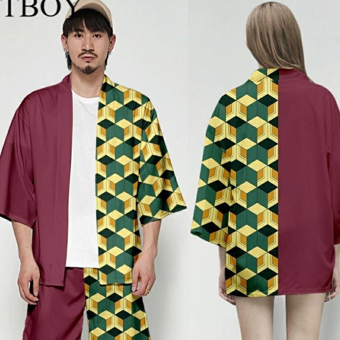 Jual HAORI HAPPI KIMONO COSPLAY GIYU TOMIOKA KIMETSU YAIBA DEMON SLAYER ...
