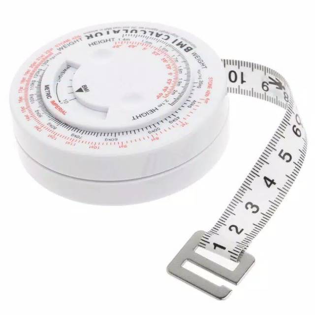 Jual Meteran Gulung BMI Body Mass Index Chart / Calculator Retractable ...