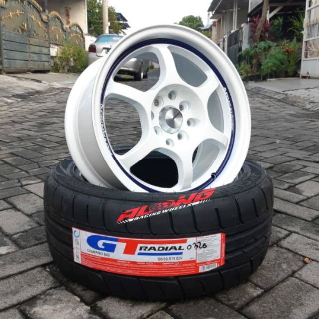 Jual Velg REPL. ADVAN RG1 R 15 White Blue Line ET 35 | Shopee Indonesia