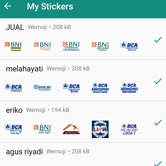 Jual Jasa Buat Stiker WA Rekening Bank | Shopee Indonesia