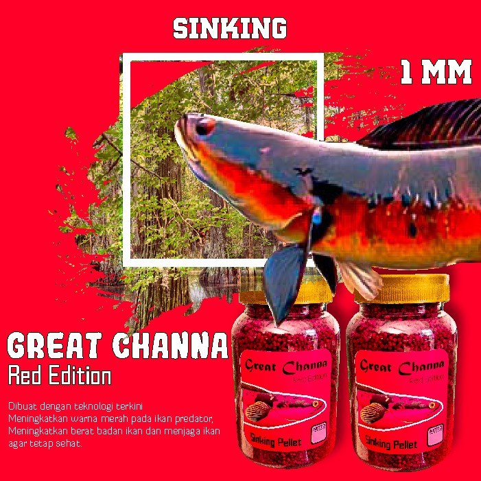 Jual Pelet Great Channa Red Edition Warna Merah Ikan Channa Louhan ...