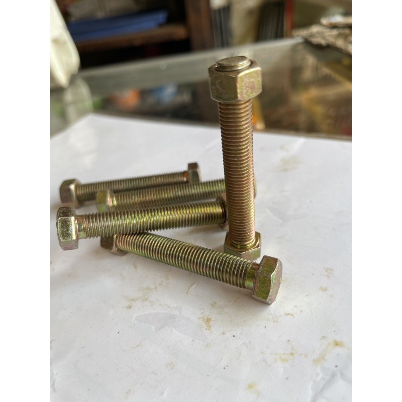 Jual BMK M10 x 65 - BAUT MUR BESI KUNING KUNCI 14 PJG 6.5 CM - HEXAGON ...