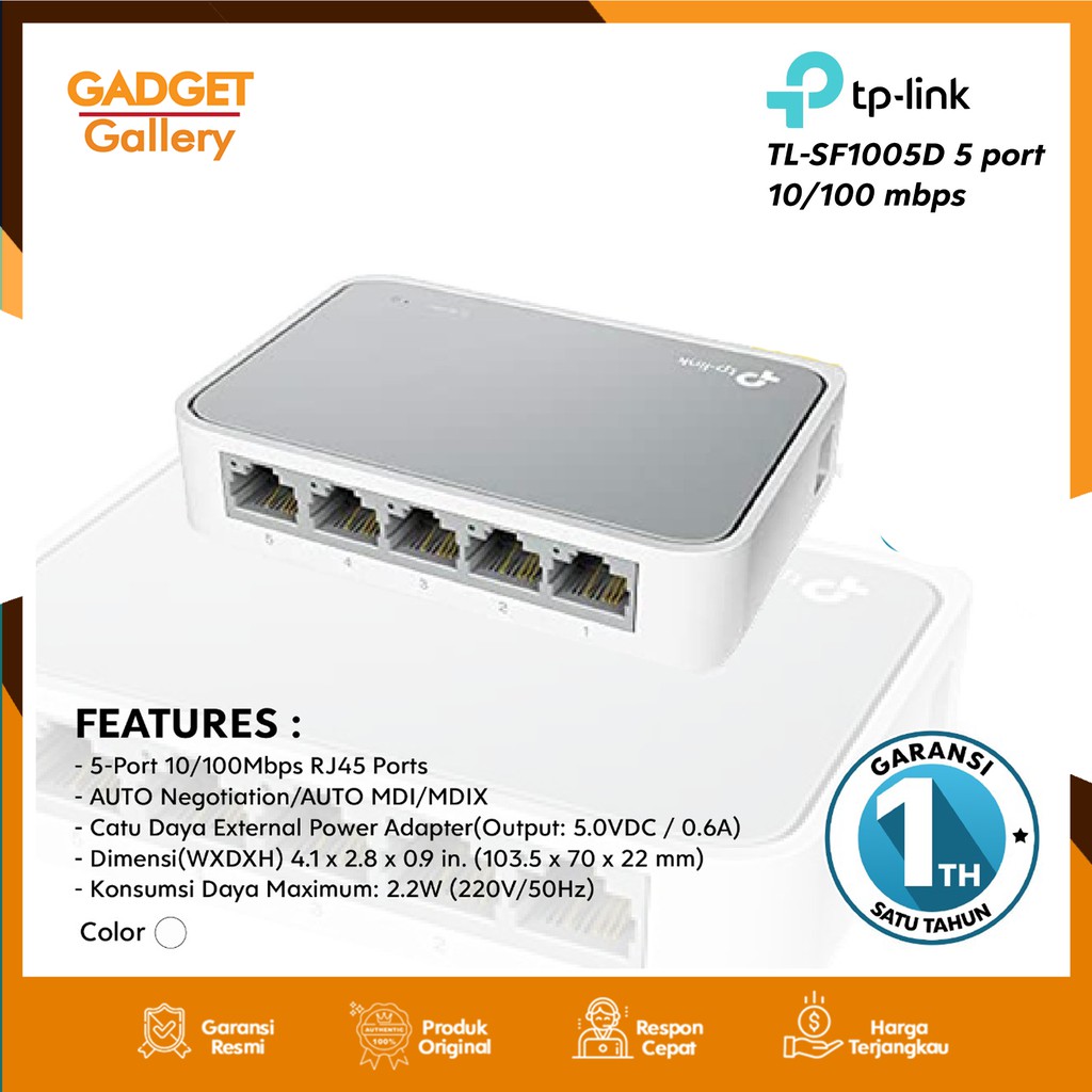 Jual TP-LINK TL-SF1005D 5-port 10/100Mbps Desktop Switch Hub TP LINK | Shopee Indonesia