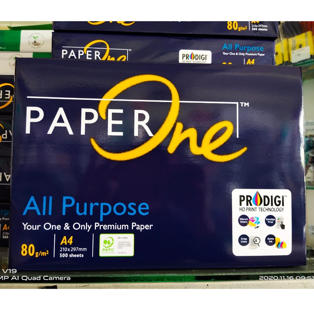 Jual PAPER ONE A4 80 gsm - kertas HVS putih 1 Rim (500 lembar) | Shopee ...