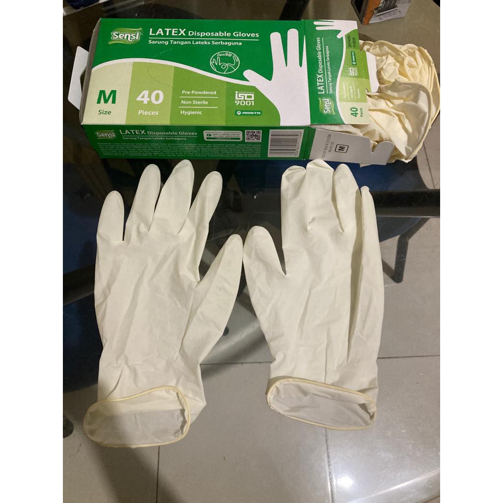 Jual Sarung Tangan Disposable Medis Latex Lateks SENSI Glove Gloves ...
