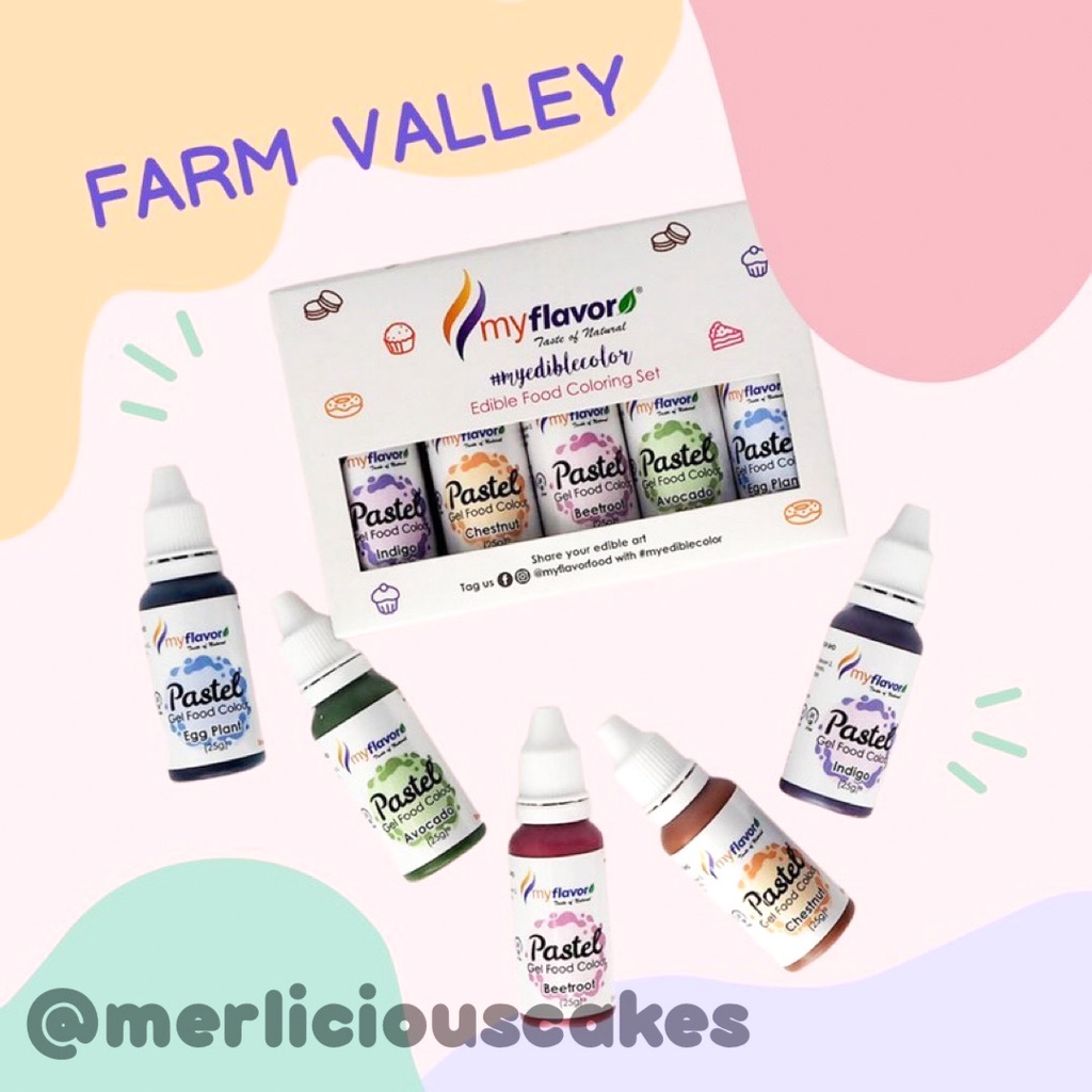Jual My Flavor Farm Valley Pastel Gel Food Color Set Food Colour ...