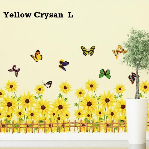 Jual yellow crysan / wall sticker / wallpaper / wallpaper sticker am ...