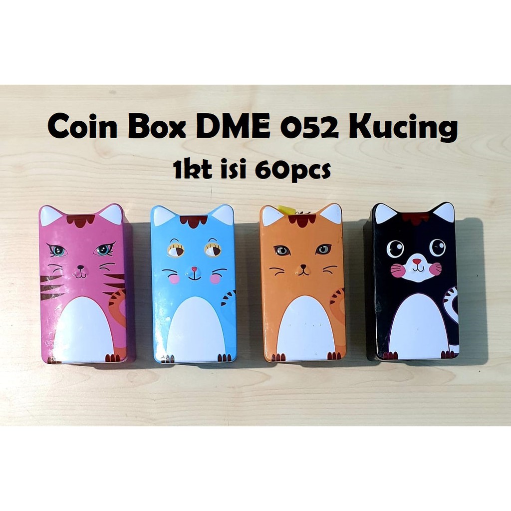 Jual FREE BUBLE & DUS Coin Box Celengan Piggy Bank Kunci Gembok Kucing ...