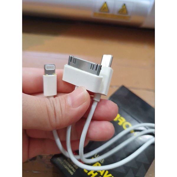 Jual kabel usb 3in1 lightning dan micro 5bro / kabel charger 3in1 ...