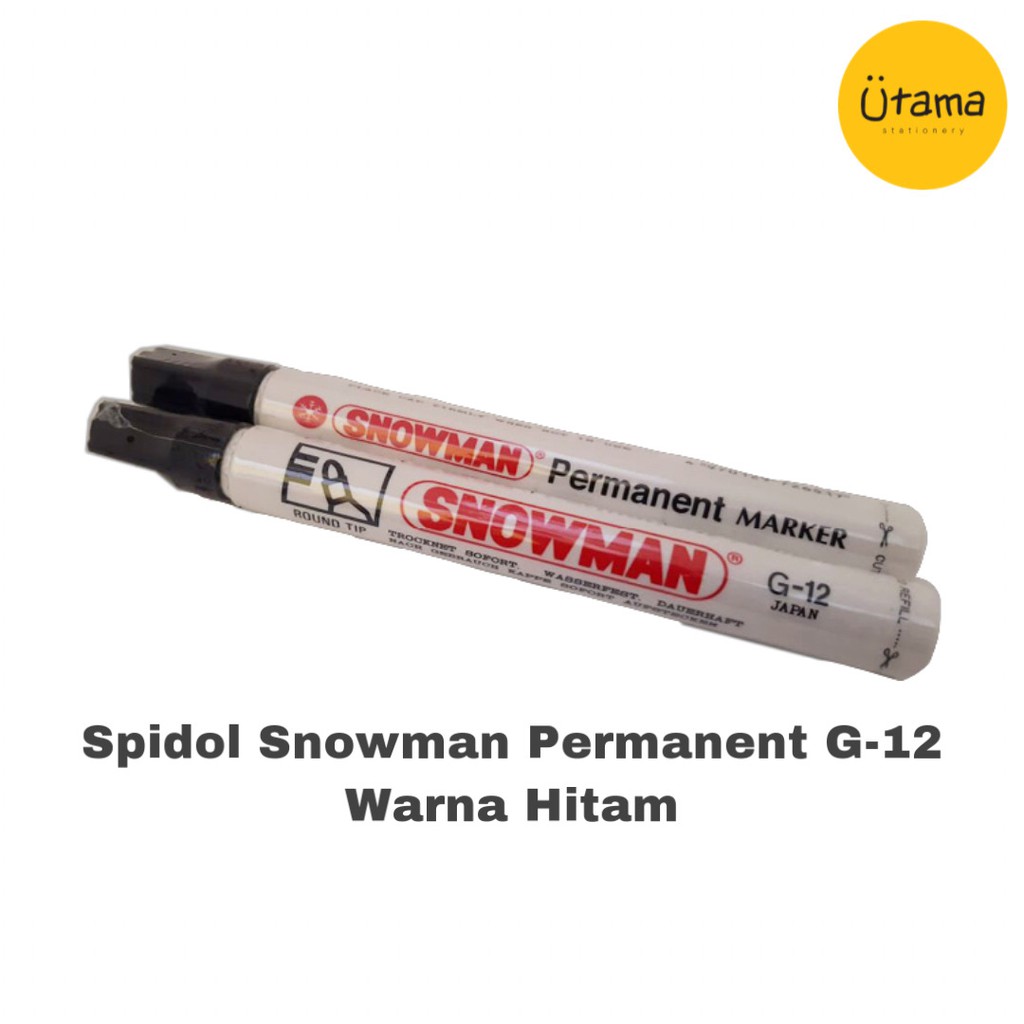 Jual Spidol Snowman Permanen G-12 HITAM/Permanent Marker G12 BLACK ...