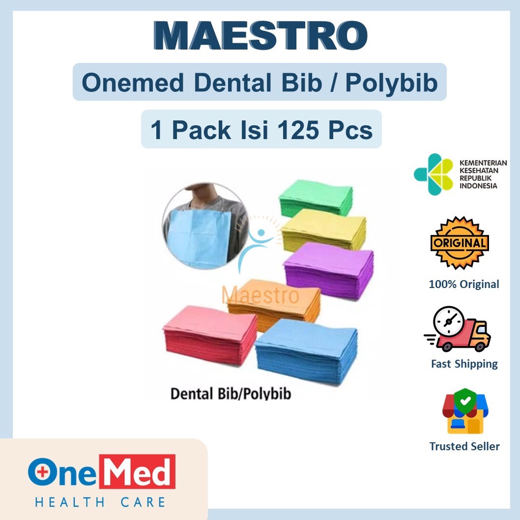 Jual Onemed Dental Bib Polybib Polibib Celemek Pasien Isi 125 Poli Bib ...