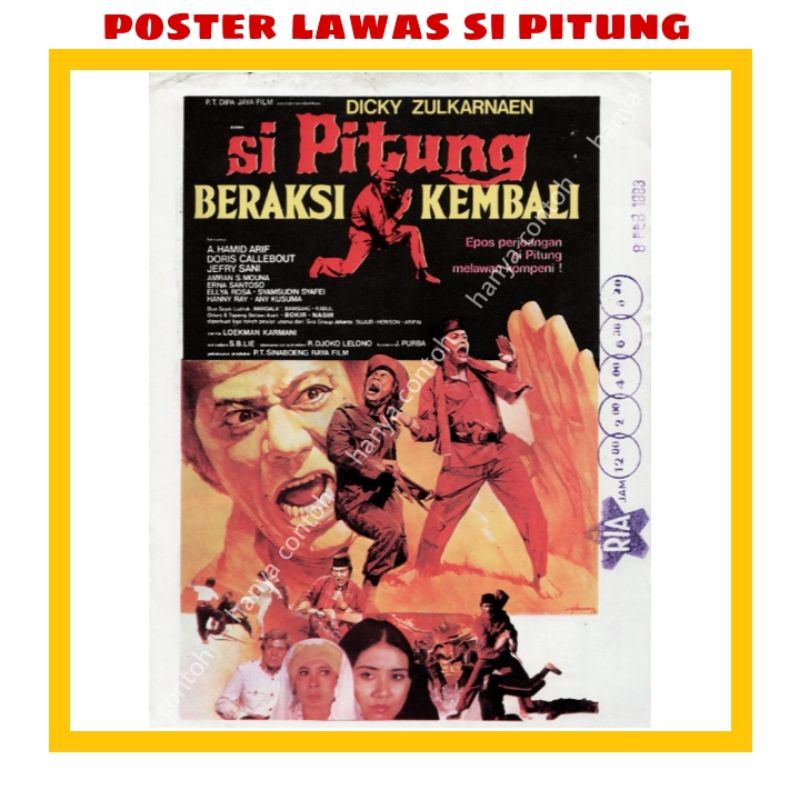 Jual poster film lawas si pitung beraksi kembali | Shopee Indonesia