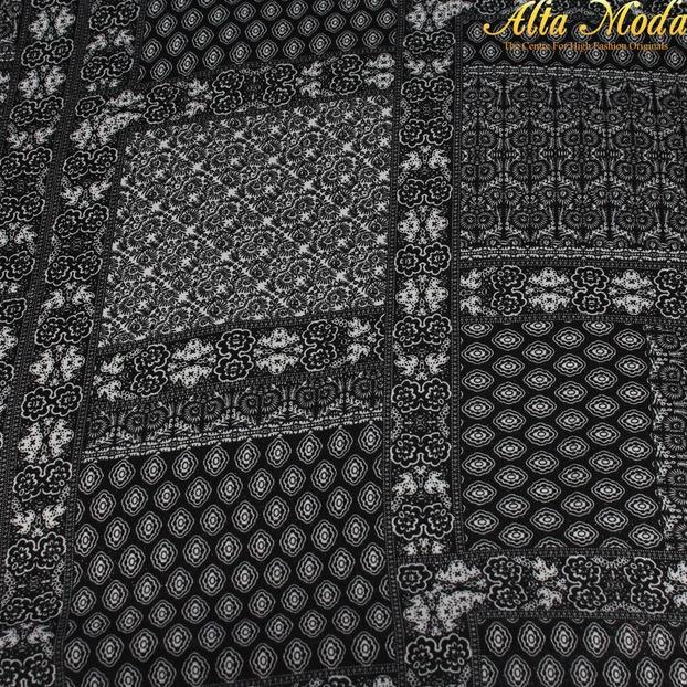Jual Crepe Heavy Hitam Motif Ikat Etnik (Alta Moda) | Shopee Indonesia