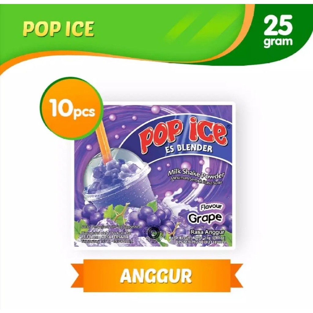 Jual POP ICE ANGGUR 10pc / POP ICE GRAPE / POP ICE ANGGUR / POP ICE | Shopee Indonesia