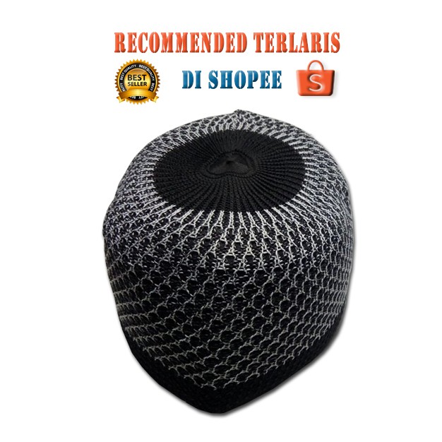 Jual Peci Oval /Kopiah bentuk oval motif /warna abu hitam/oleh-oleh ...