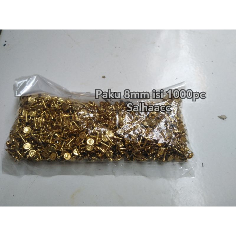 Jual paku manset kuningan paku 8mm,10mm,dan 12mm isi 1000pc | Shopee ...
