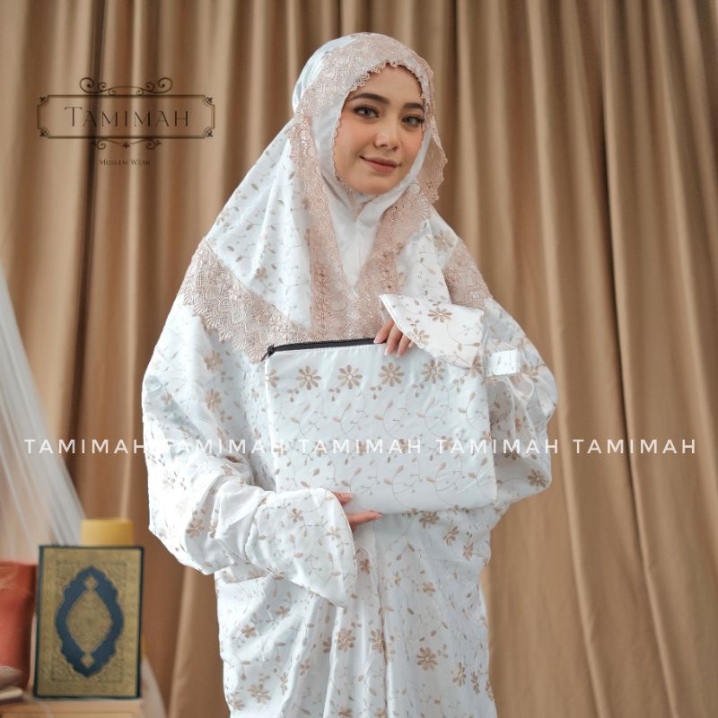 Jual TAMIMAH - Mukena Lajuran Sutra Paris Prada Renda Catalina Mukena ...
